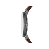 George Men's Watch, Gunmetal Case, Blue Easy Read Dial, Brown Vegan ...