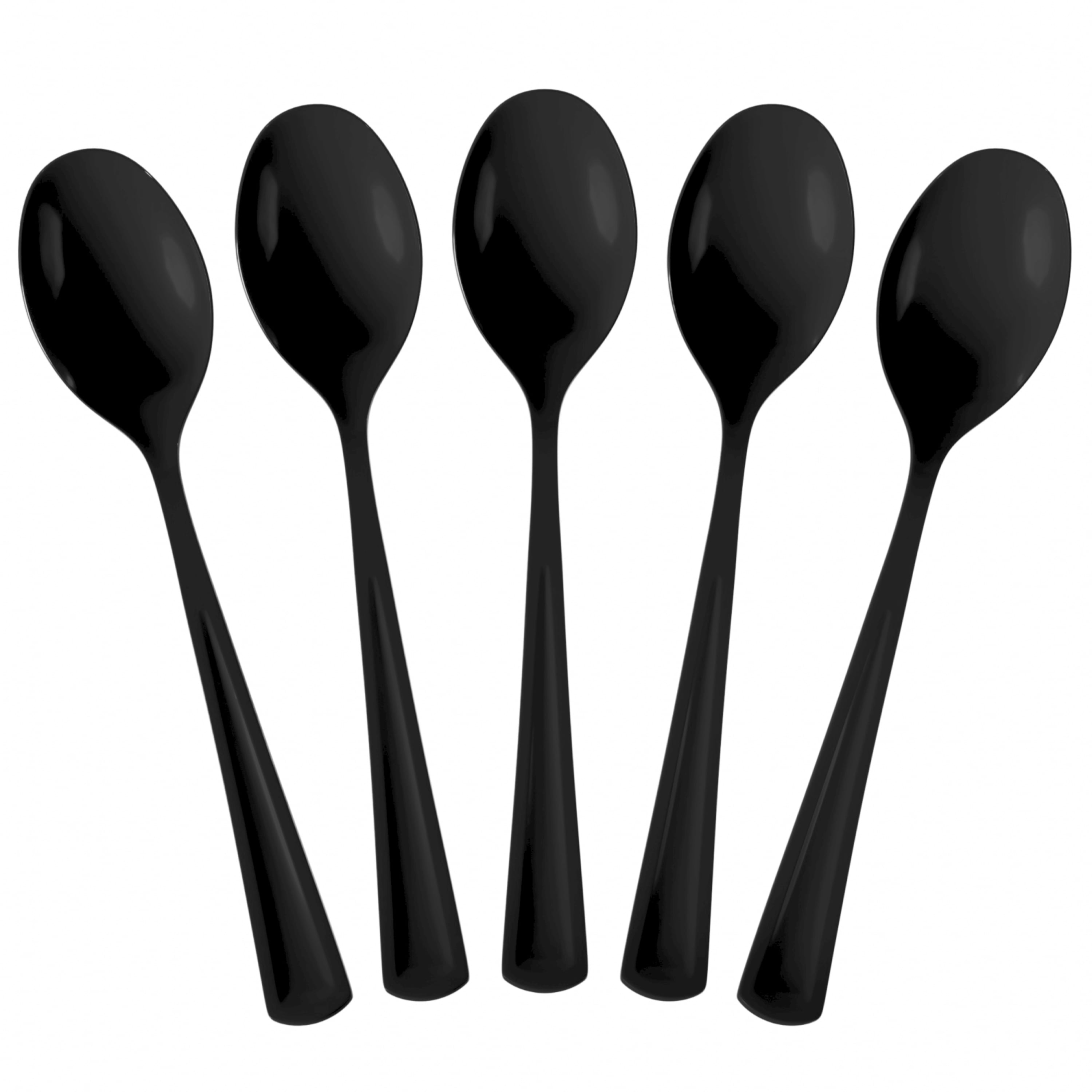 Crown Display Heavy Weight Disposable Plastic Black Spoons - 50 Count ...