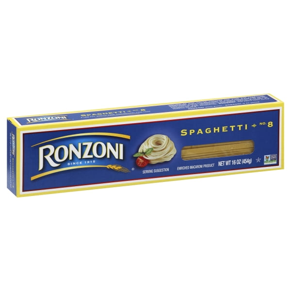 Ronzoni Spaghetti Pasta No. 8, Classic 16 ounce box - Walmart.com ...