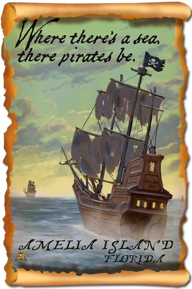Amelia Island, Florida, Pirate Ship (16x24 Giclee Gallery Art Print ...