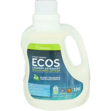 ECOS 2X Ultra Liquid Laundry Detergent, Fresh Geranium, 100 Oz, 100 ...