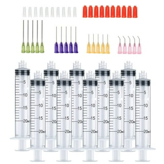 50 Pcs - 5ml Syringes with 14ga, 20ga,21ga, 23ga Blunt Tip Needles With ...