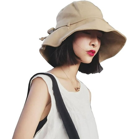 Wide Brim Bucket Sun Hat Windy Cap FashioLeisure Hats for Beach Summer ...