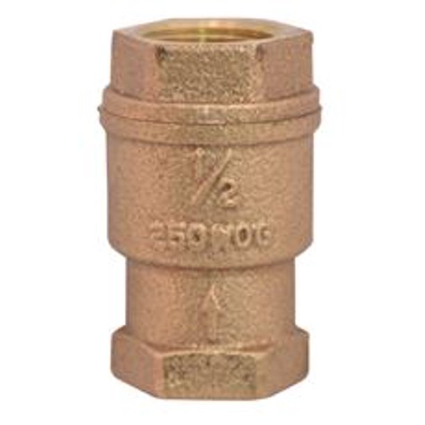 Hammond Valve Spring Loaded In Line Check Valve Brass 1/2 In Fip, Lead ...