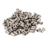 VIGRUE 205PCS 304 Stainless Steel Rivet Nut Assort Set Flat Head Threaded Rivetnut Insert ...