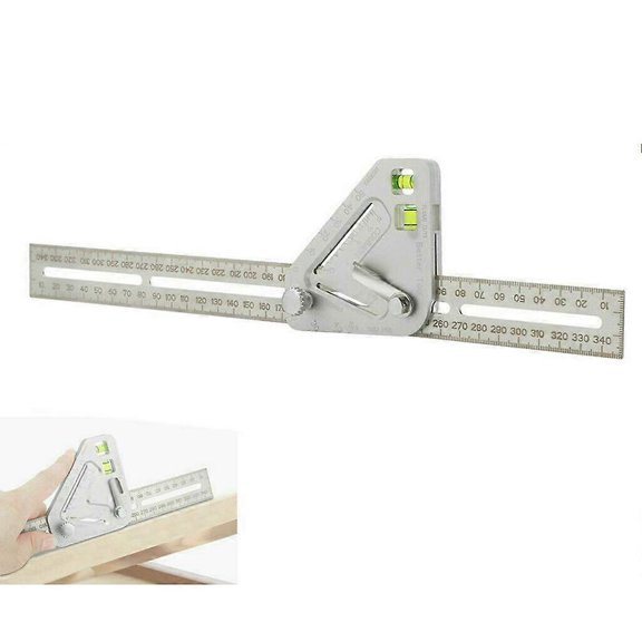 Aluminum Alloy Wooden Square Multifunction Ruler 45 90 Degree Gauge ...