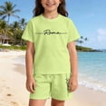 AWZXDE Girls Casual Alphabet Print Loose Fit Outfit Set For Kids ...