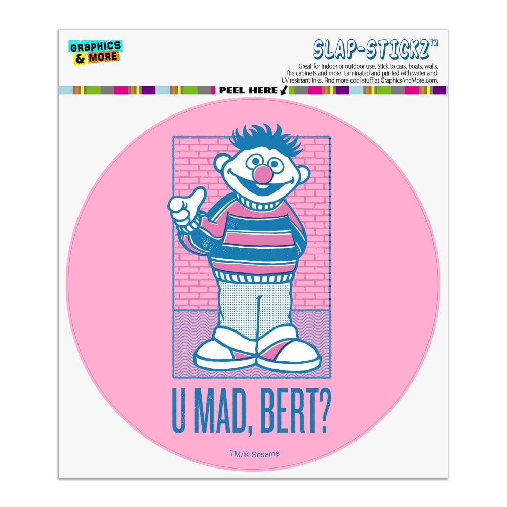 Sesame Street Ernie U Mad, Bert? Automotive Car Window Locker Circle ...