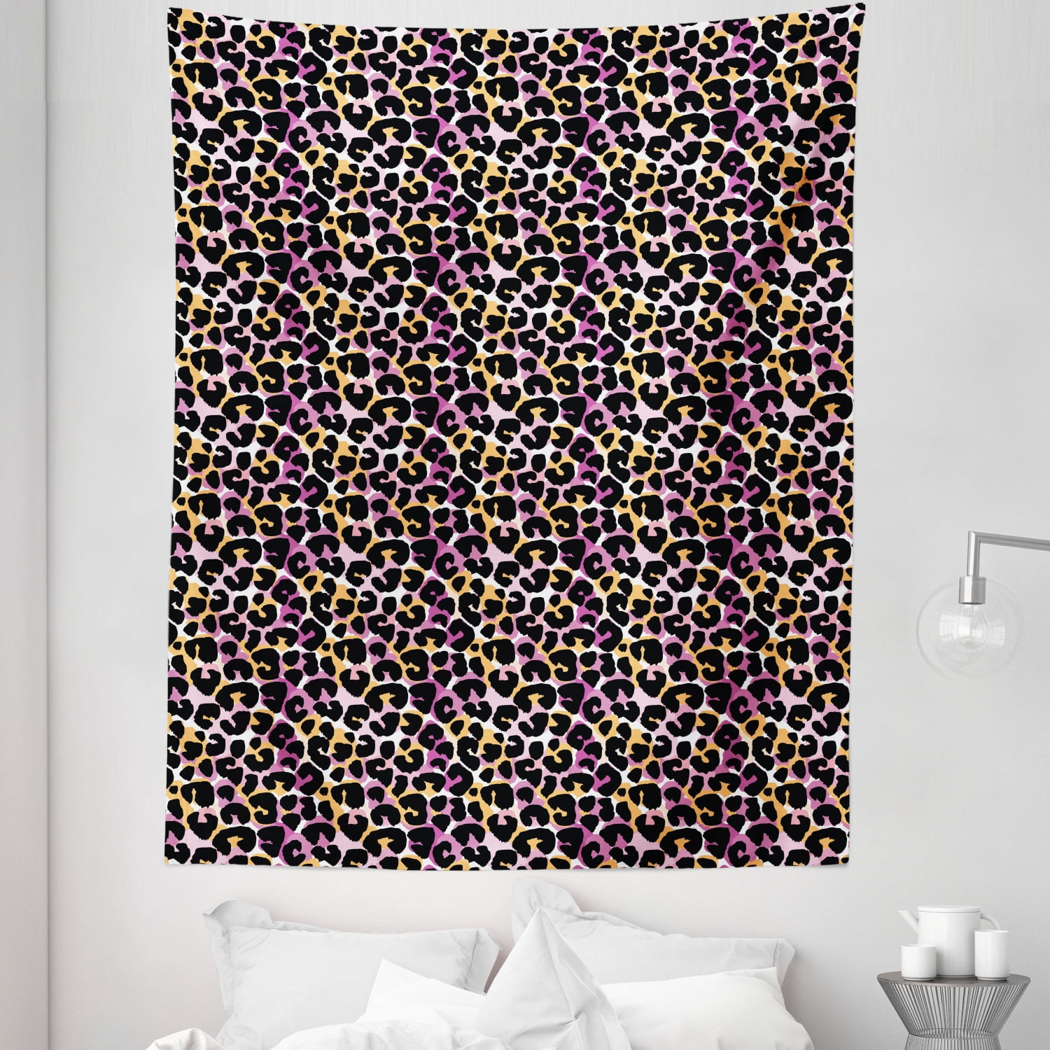 Leopard Print Tapestry, Abstract Wild Exotic Animal Skin Pattern in ...