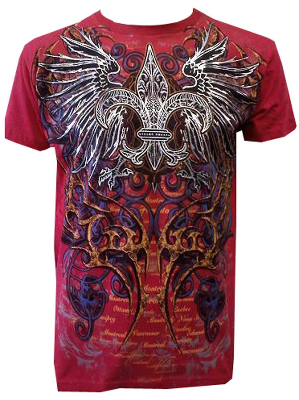 Konflict NWT Men's Winged Cross Graphic MMA Muscle Crewneck T-shirt ...