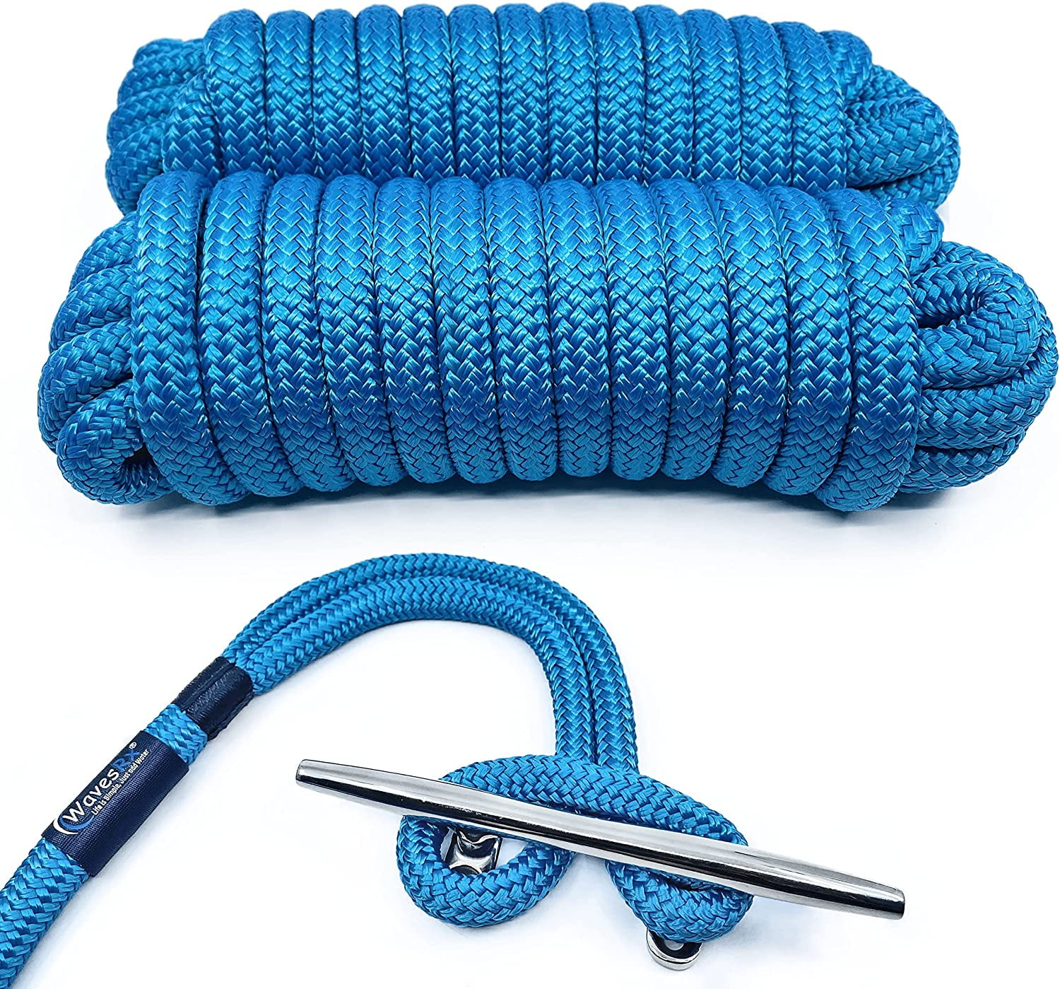 WAVESRX 5/8” x 25’ (2PK) High-Performance Dock Lines for Large Boats up ...