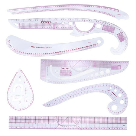 7pcs Multifunction Tailoring Ruler Set Designer Ruler Tailoring Curves ...