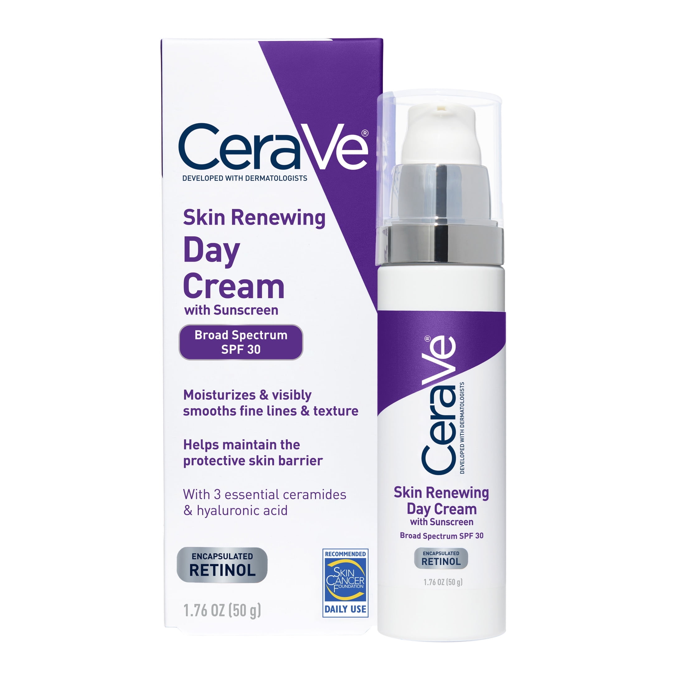 CeraVe Skin Renewing Anti Aging Retinol Cream, Face Moisturizer with ...