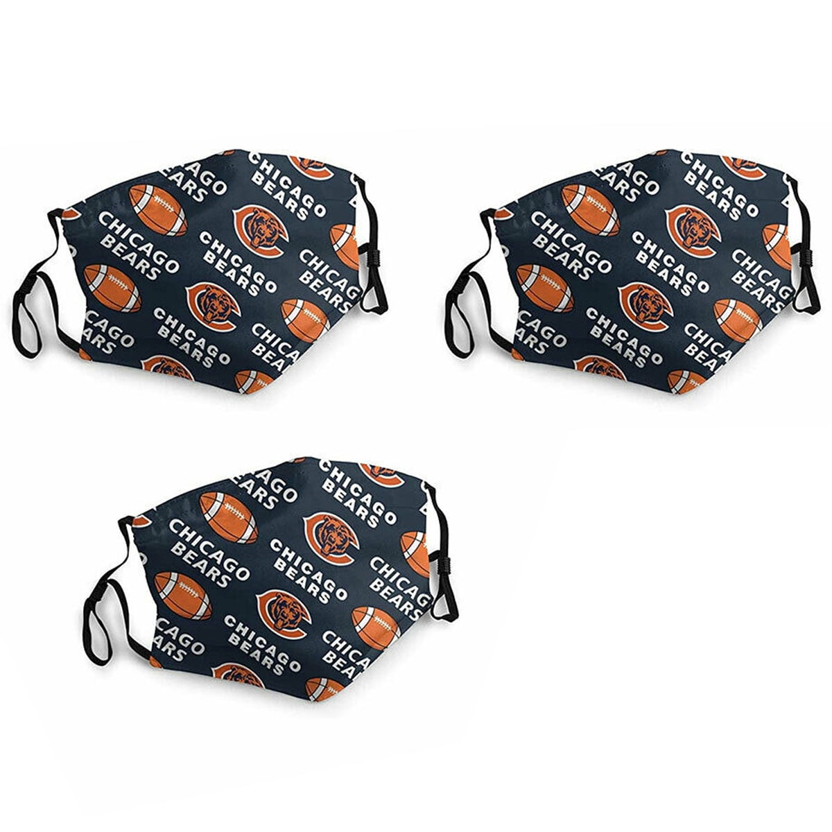 3 Pack Bear Football Team Face Wear Adult Cloth Face Covering Reusable ...