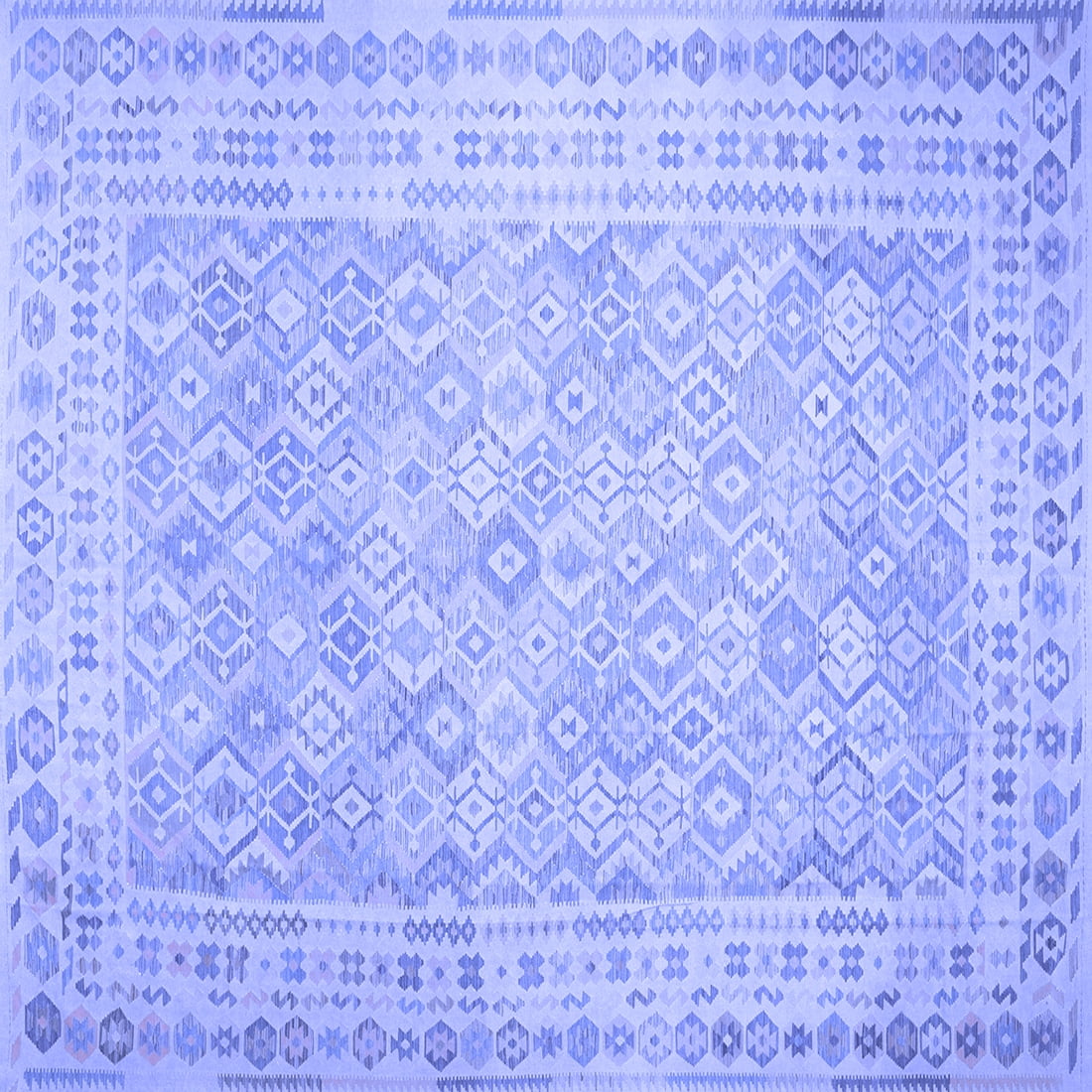 Ahgly Company Machine Washable Indoor Square Southwestern Blue Country ...