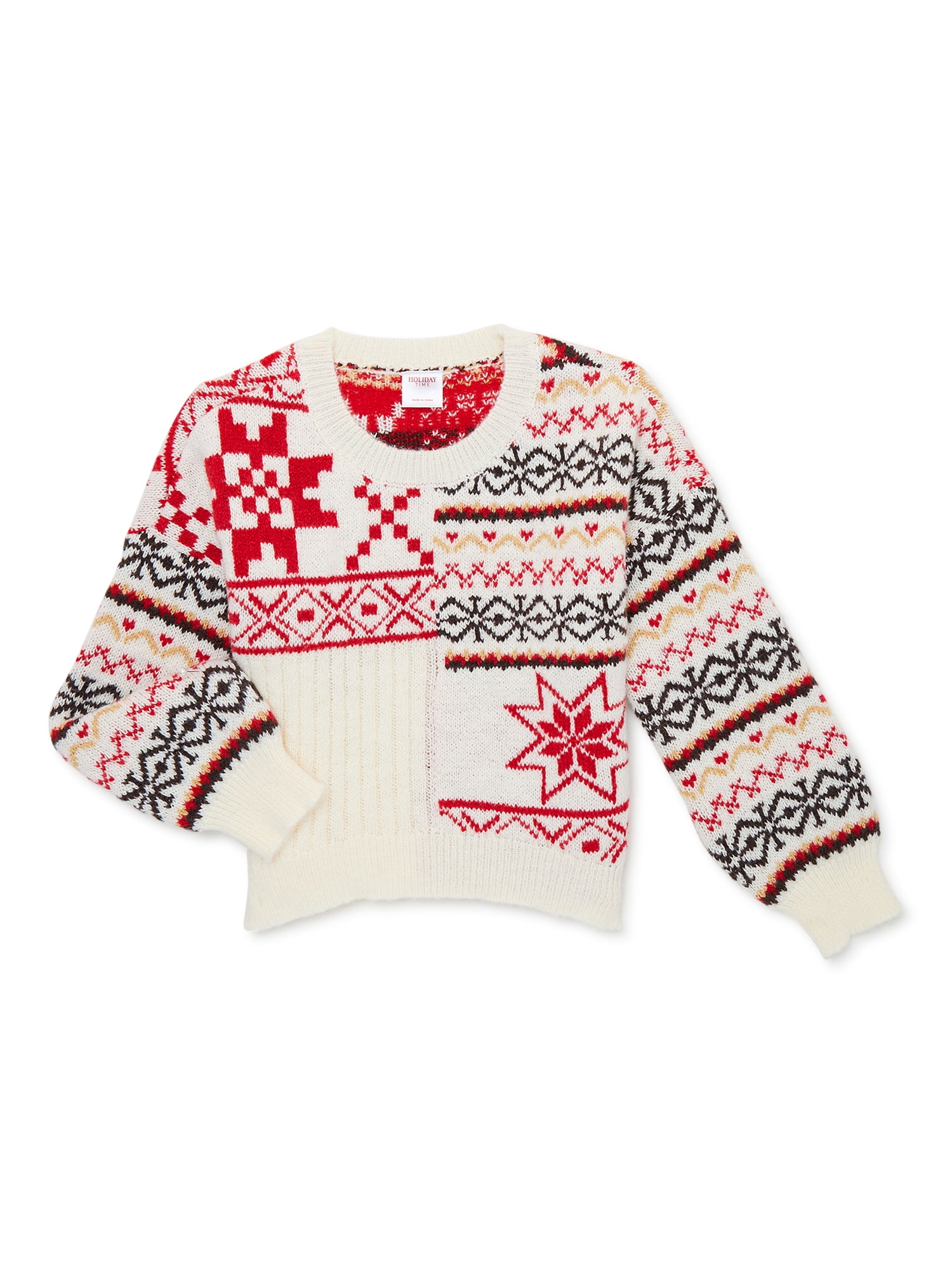Holiday Time Girls Christmas Sweater, Sizes 4-18 & Plus - Walmart.com