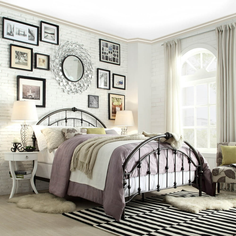 Weston Home Marlow Arched Metal Queen Bed, Antique Dark Bronze ...