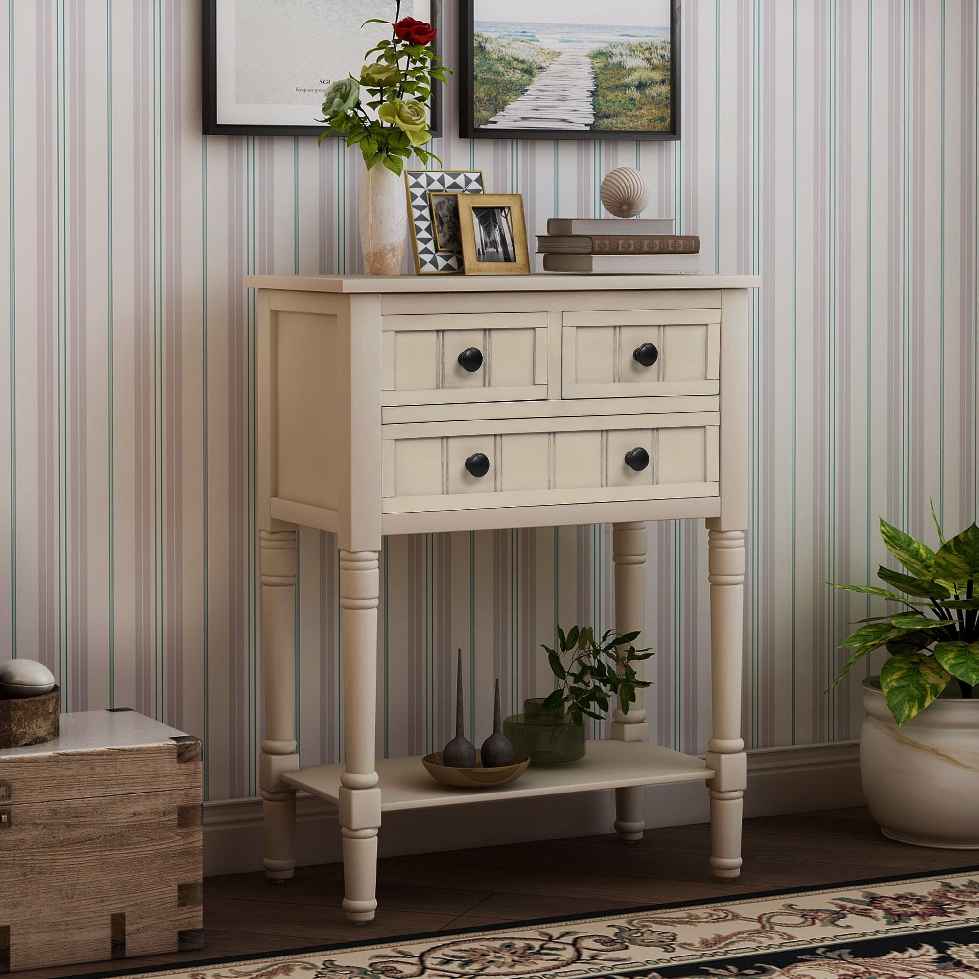 JUMPER 24 Narrow Console Table Rustic Entryway Table Solid Wood