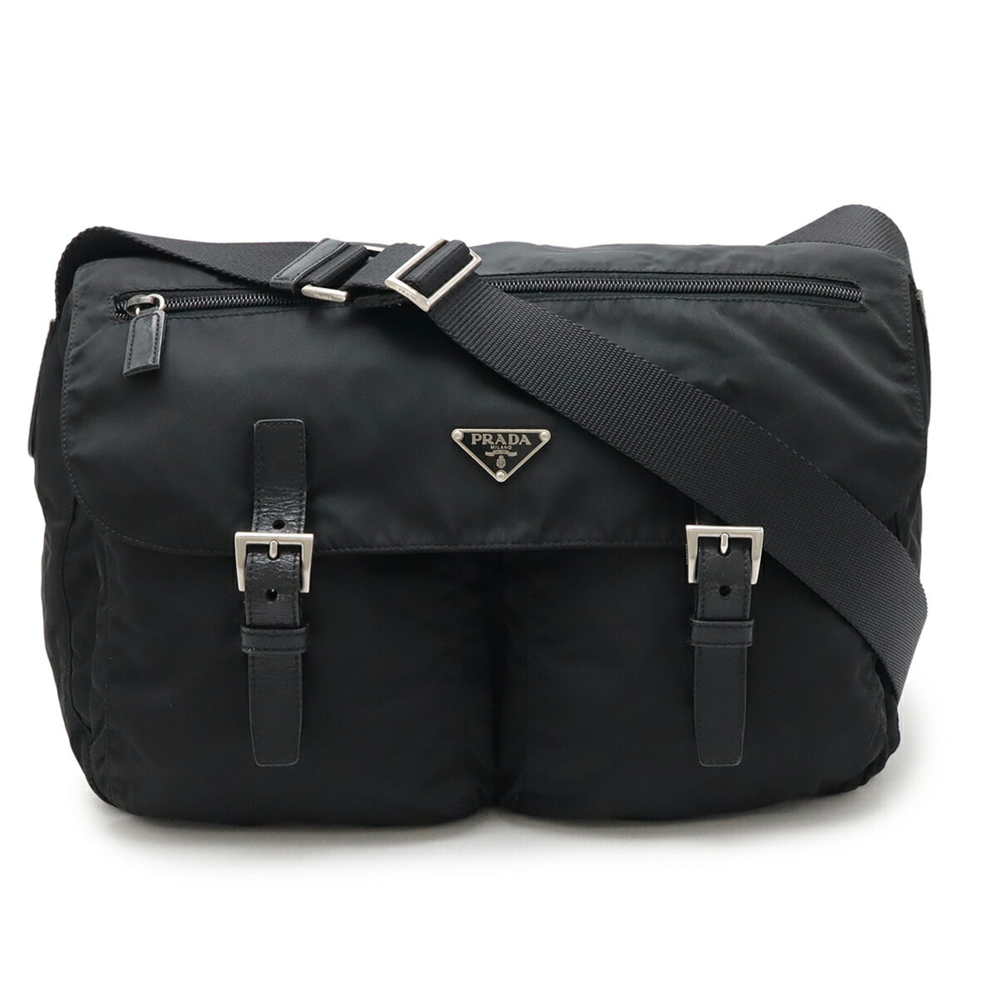 Pre-Owned PRADA VELA SPORT Shoulder Bag Nylon Leather NERO Black BT1738 (Fair) - Walmart.com