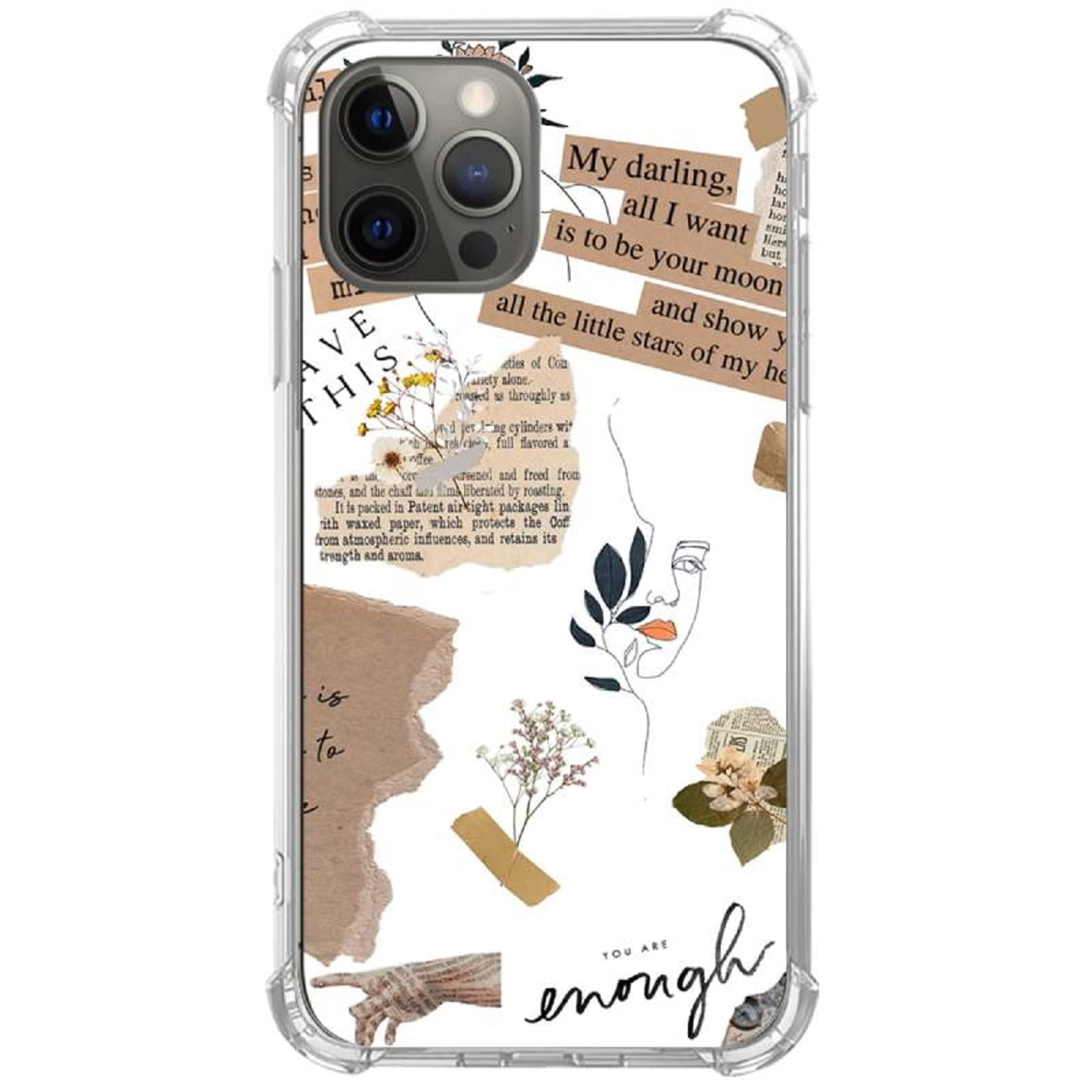 Art Aesthetic Journaling Collage Case for iPhone 13 Pro Max,Aesthetic Art Design TPU Bumper ...