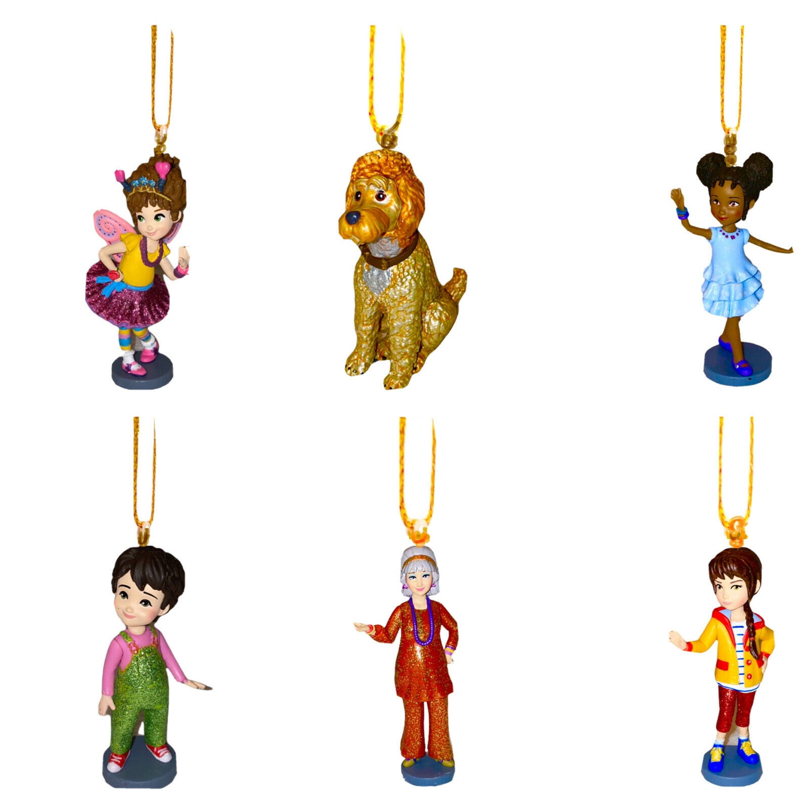Fancy Nancy 6 PVC Ornament Set Figurine Figure Disney Junior Charm ...