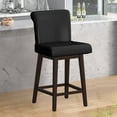 "ZAFLY 24"" Swivel Wooden Bar Stools Set of 4 with Backrests, Kitchen ...