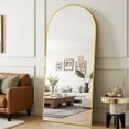 Arched Full-Length 71" x 28" Mirror Wall Decor, Freestanding Floor ...