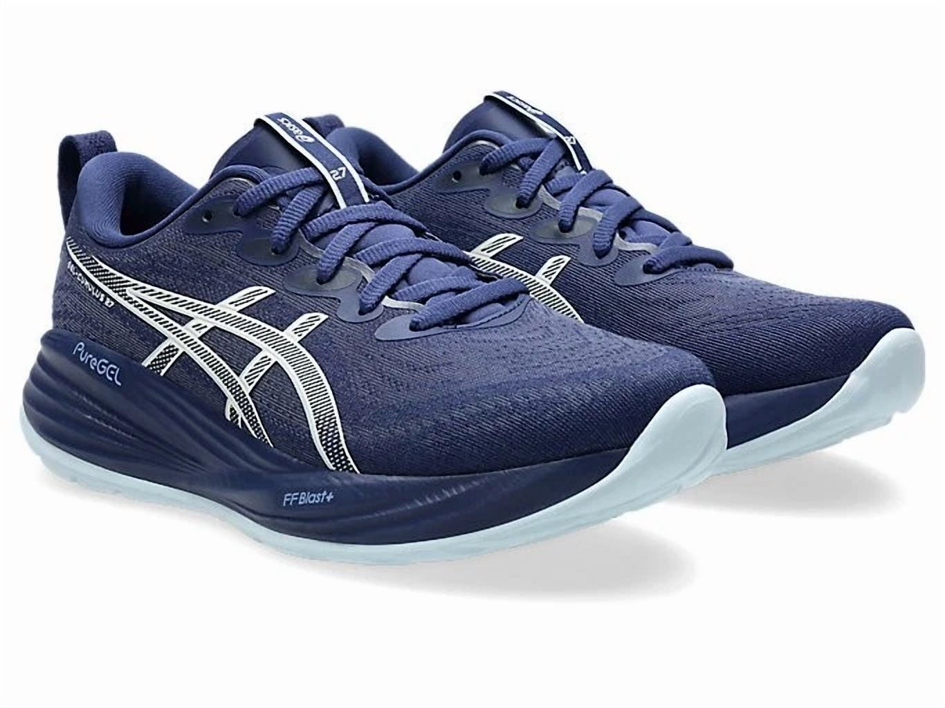 ASICS Women's GEL-CUMULUS 27 1012B772 401 Indigo Blue Cool Grey Running ...