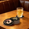 7829 Wood Coaster Set 10cm Colorful Pattern Heat Resistant Table ...