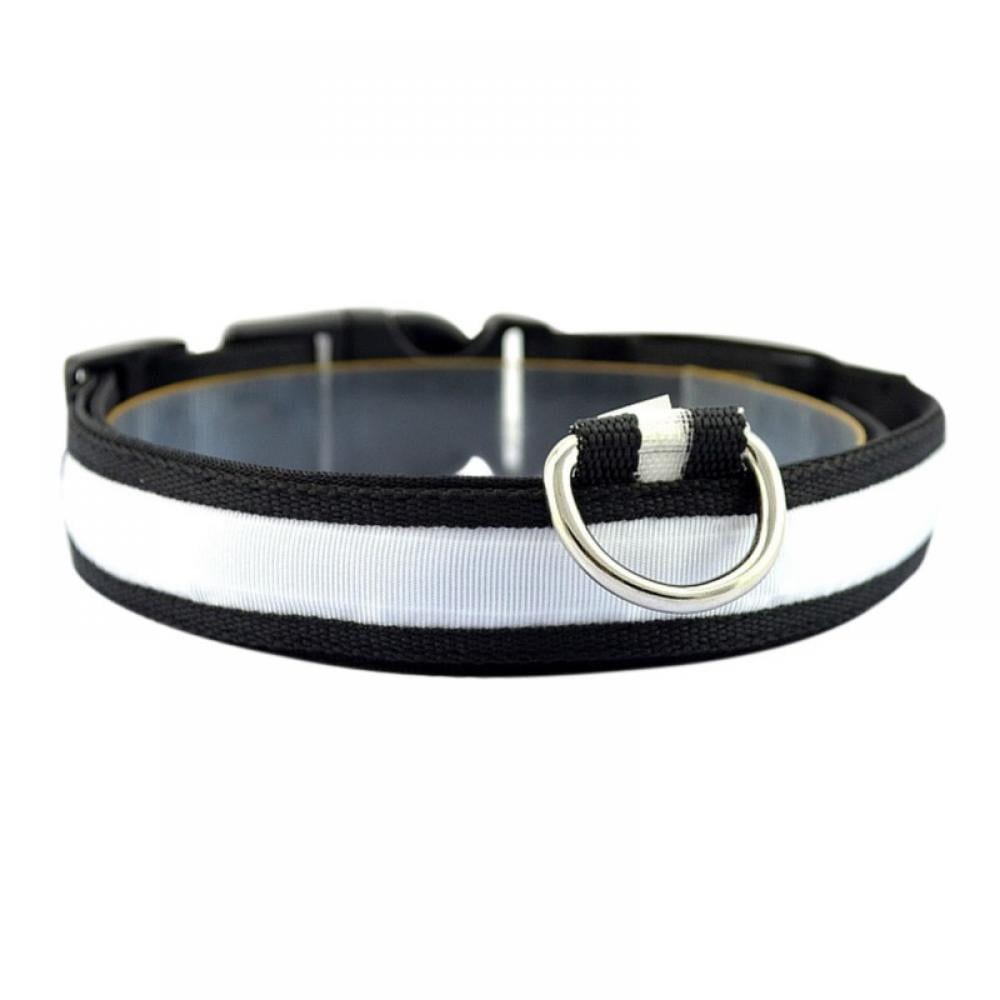 LED Dog Collar Light Up Dog Collars Waterproof Adjustable Nylon Webbing ...