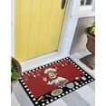 Indoor Door Mat, Fun Chef Kitchenware Food Burgundy Red Absorbent ...