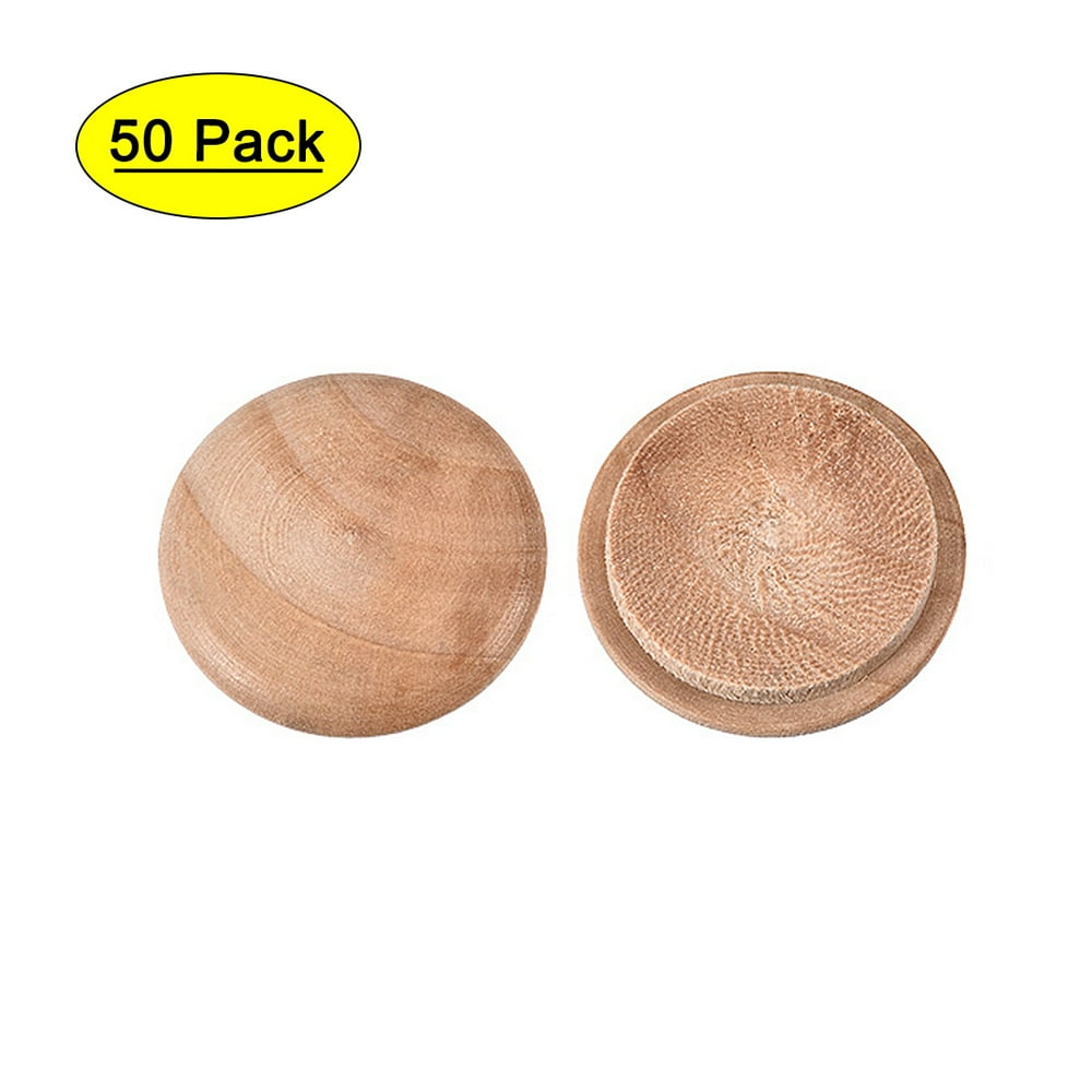 Wood Button Top Plugs 1 Inch Cherry Hardwood Furniture Plugs 50Pcs ...