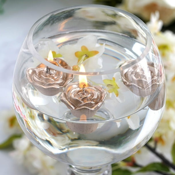 Efavormart Set of 12 Rose Gold Mini Floating Rose Candle Ideal for ... Efavormart Set of 12 Rose Gold Mini Floating Rose Candle Ideal for ...