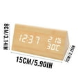 Wood Digital Alarm Clock Desk Time, Date(MM/DD/YY), Day of The Week ...