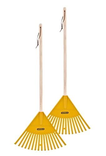 Superio Kids Rake with Hardwood Handle- Durable Plastic Yellow Head to ...