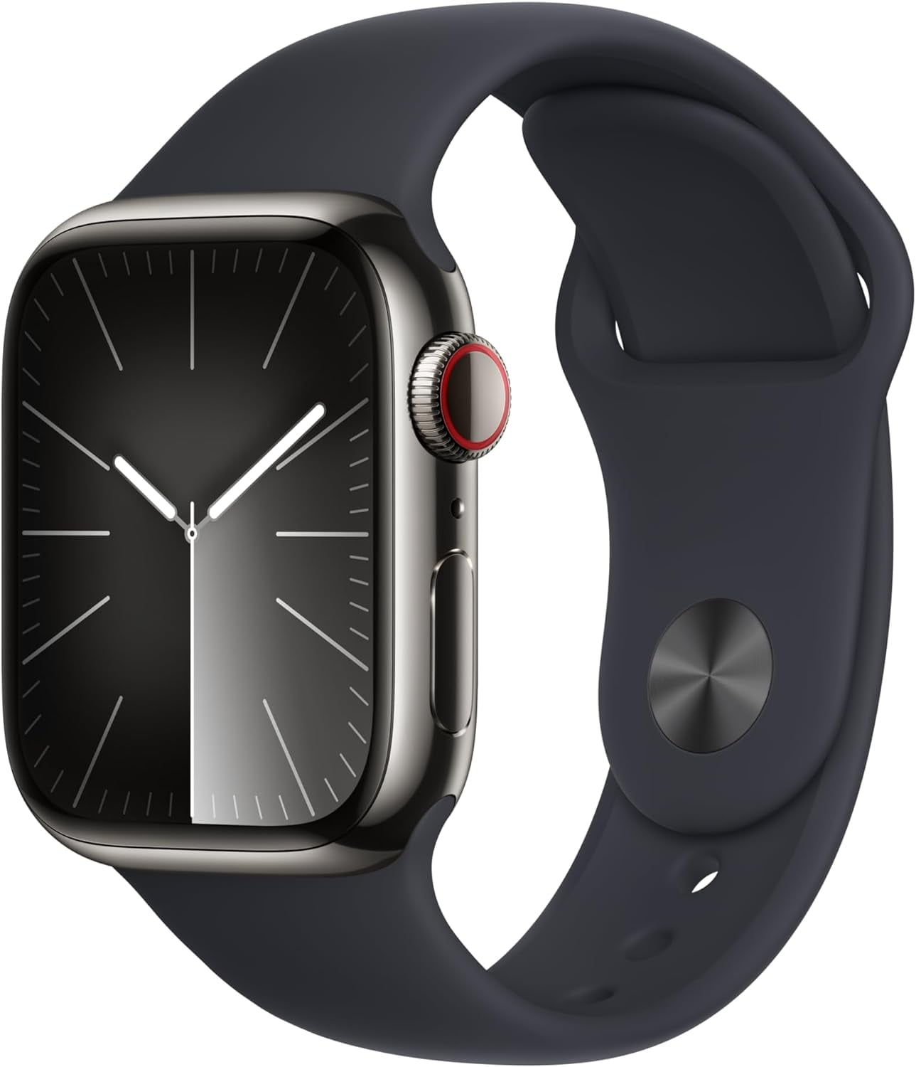 Restored Apple Watch Series 9 GPS + Cellular, 41mm Graphite Stainless Steel Case Midnight Sport ...