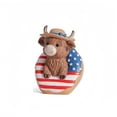 4th of July Highland Cow Decor With Uncle Sam Top Hat & Striped Bow ...