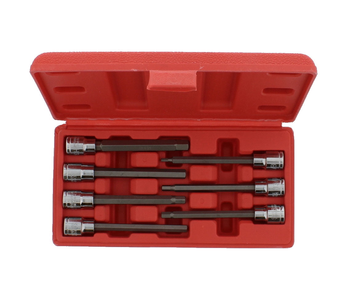 ABN Extra-Long SAE Standard Socket 7-Piece Set 3/8” Inch Hex Dr 1/8–3/8 ...