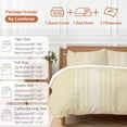 Abstract White Striped Comforter Set Twin Size, Simple Yellow Linen ...