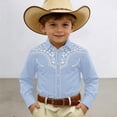 LPKRT Boys Cowboy Long Sleeve Shirts Collar Western Print Button Down ...