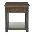 Weston Home Niccola Wood Rectangular End Table with Built-In Outlets, Dark Cherry Finish ...