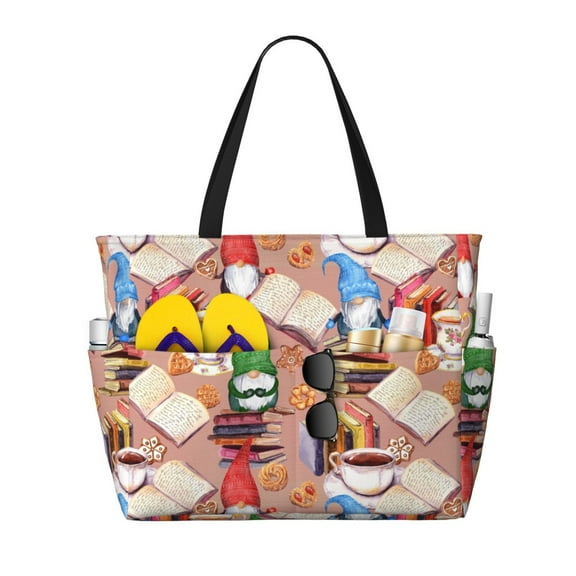 Fuzoiu Beautiful Fox Print Waterproof Beach Tote Bag for Women Girls ...