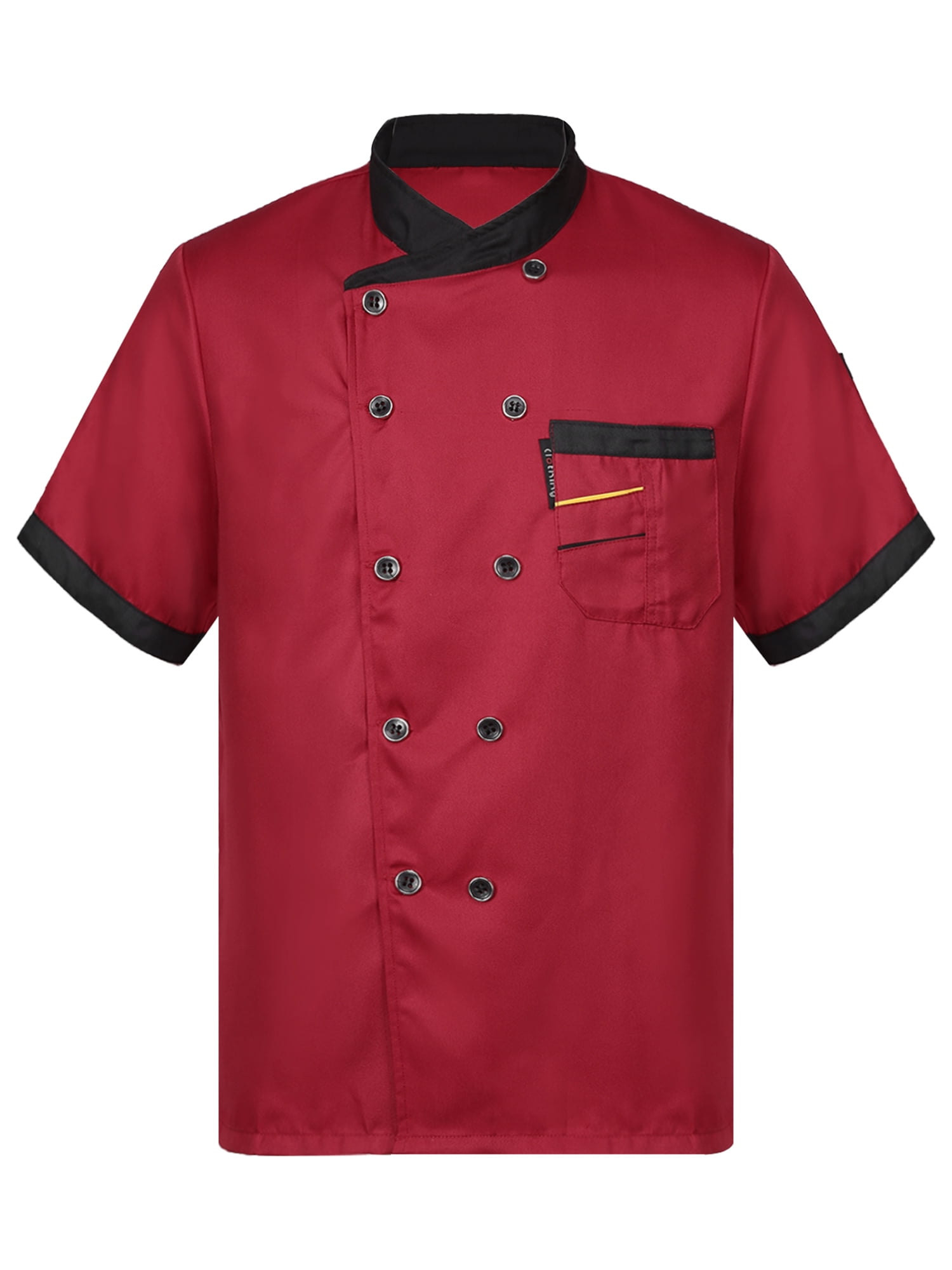MSemis Unisex Chef Jacket Men's Chef Coat Short Sleeve Restaurant ...