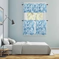 Blue White Color Block Kitchen Curtains Set for Windows, Summer ...