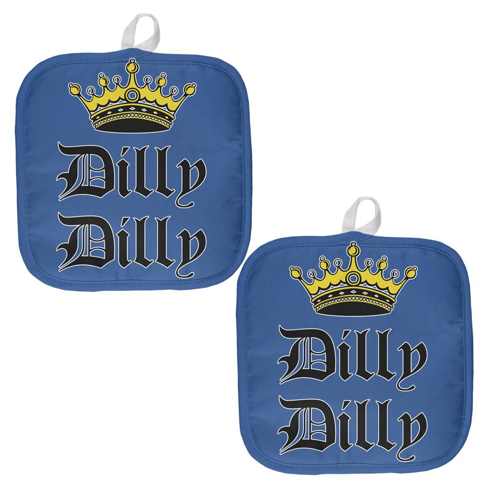 Dilly Dilly Crown Olde English Blue All Over Pot Holder (Set of 2 ...