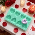 Green Heart Shaped 8 Cavity Silicone Mold With Flexible Non Stick ...