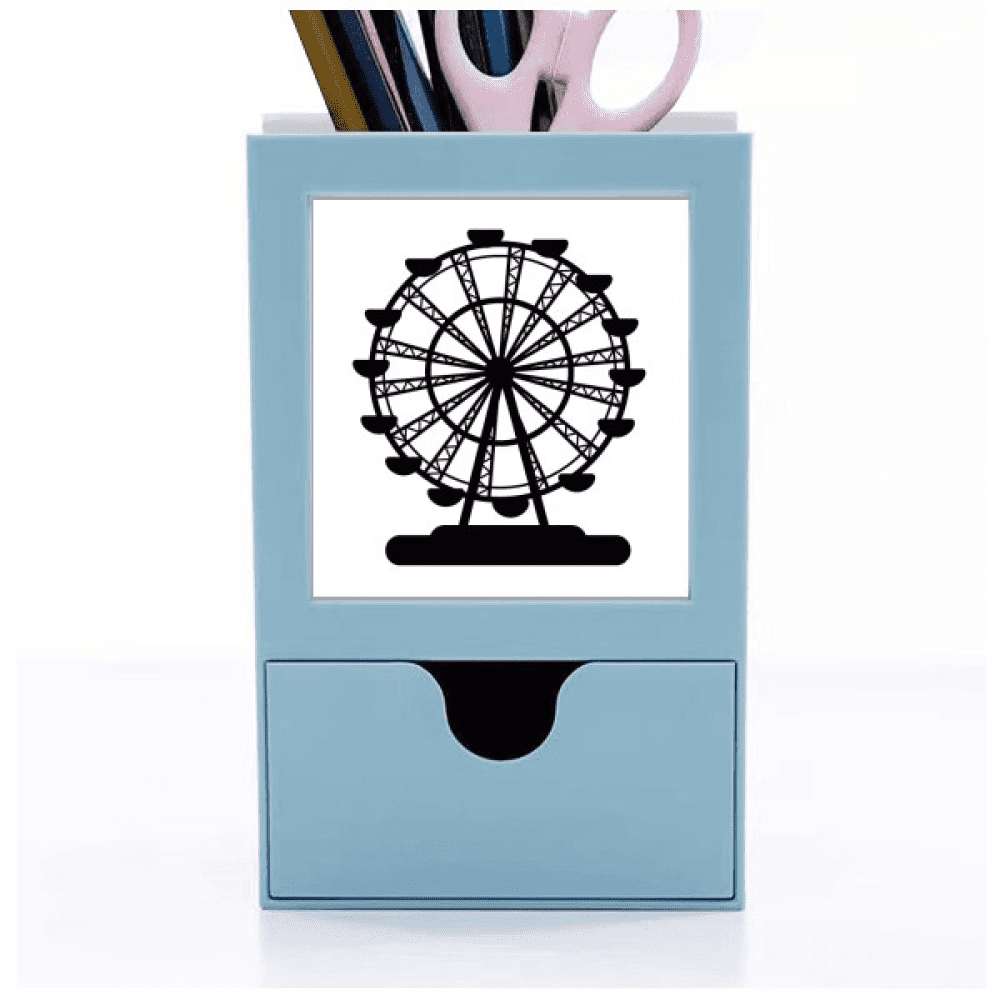 Black Ferris Wheel Amusement Park Outline Desk Supplies Organizer Pen ...