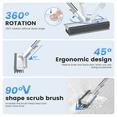 2 in 1 Heavy Duty Floor Scrub Brush with Long Handle for Kitchen ...