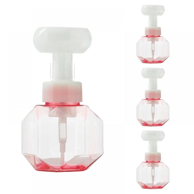 4 Pack Clear Plastic Liquid Soap Pump Bottle Dispensers for Kitchen and ...