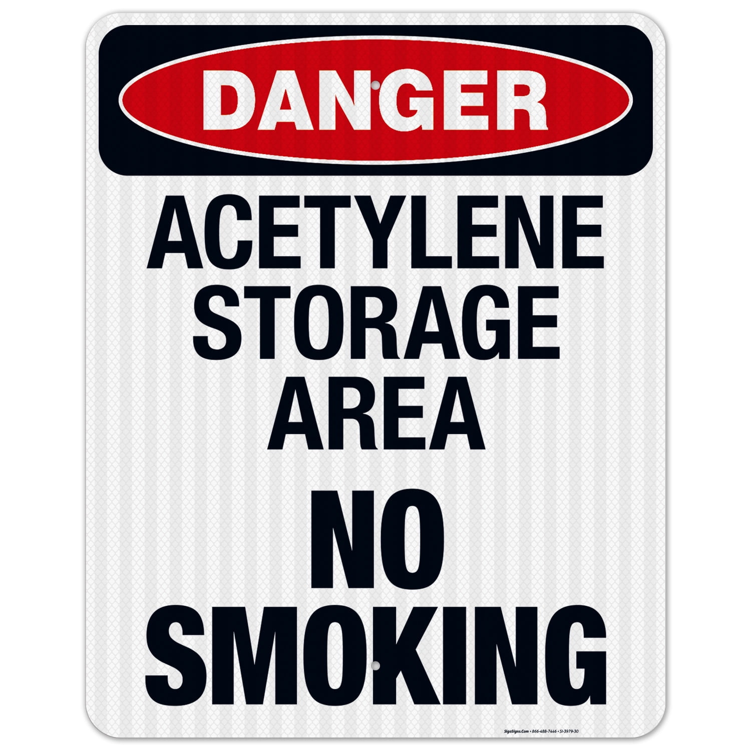 Acetylene Storage Area No Smoking Sign, OSHA Danger Sign, 24x30 ...